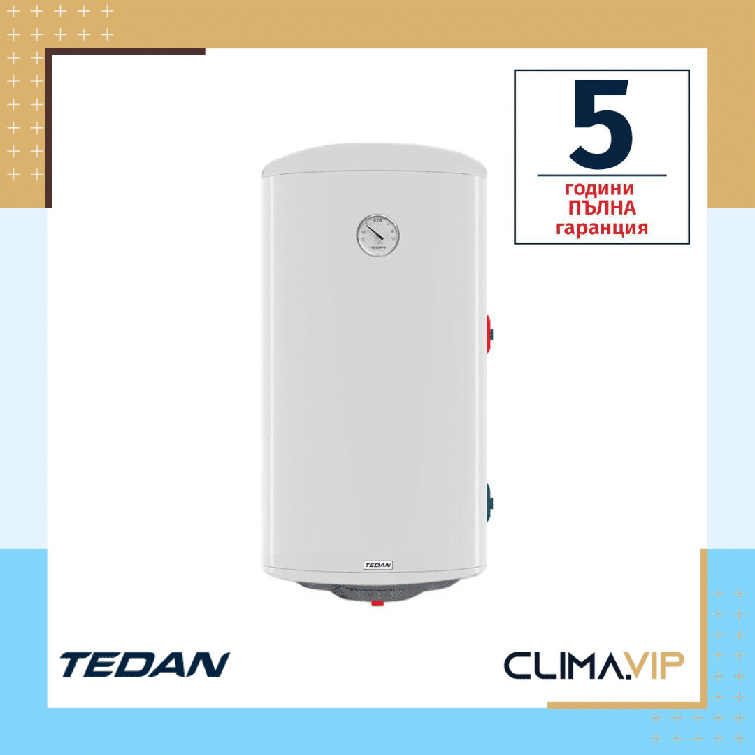 Електрически бойлер Tedan Comby 80л, 3kW, една серпентина, изводи отдясно
